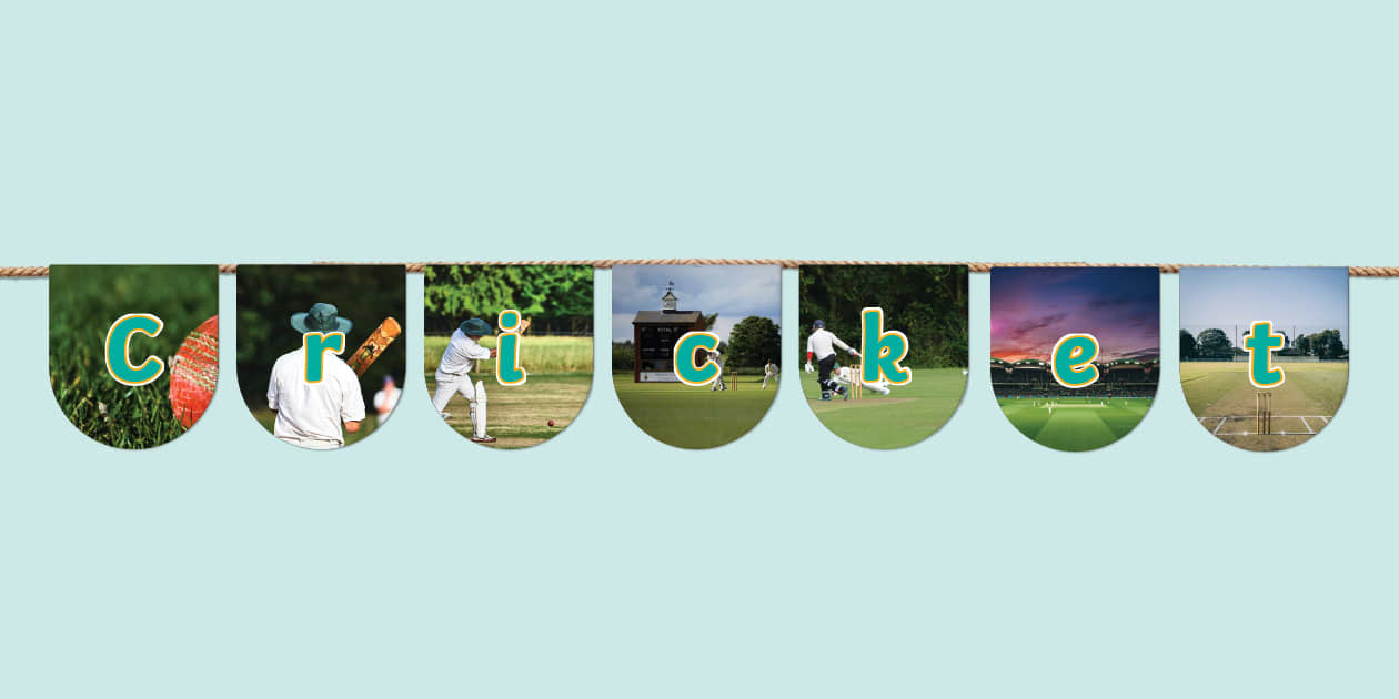 Cricket Photo Display Bunting - Twinkl Sport (Teacher-Made)