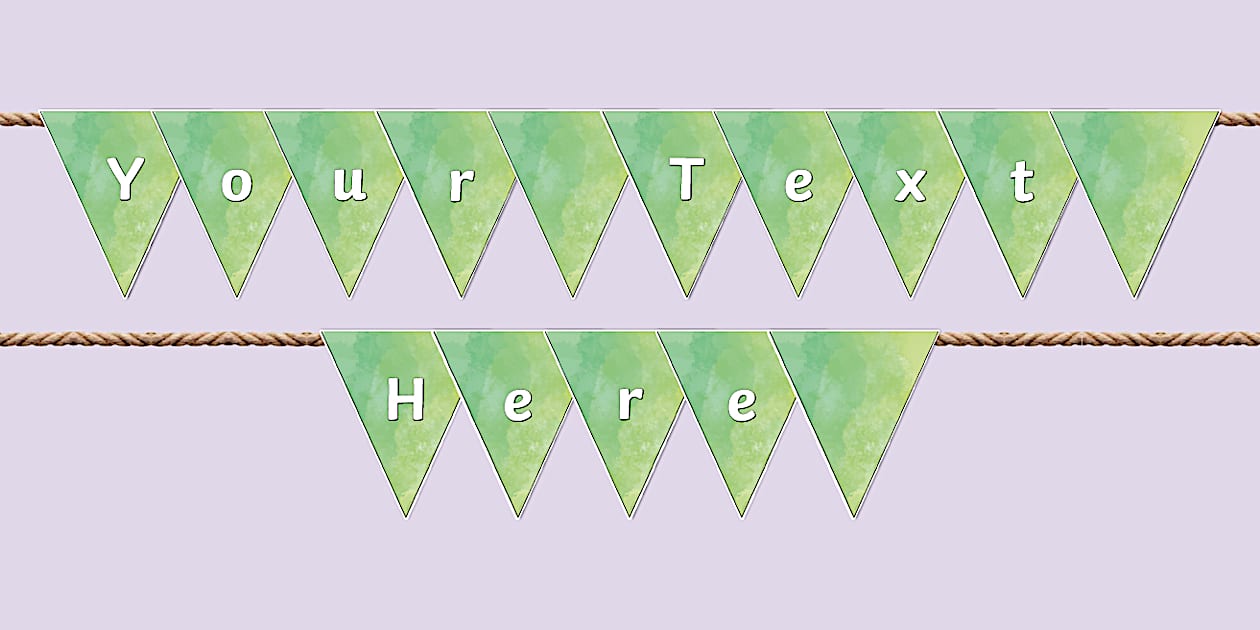 Editable Light Green Bunting (Teacher-Made) - Twinkl
