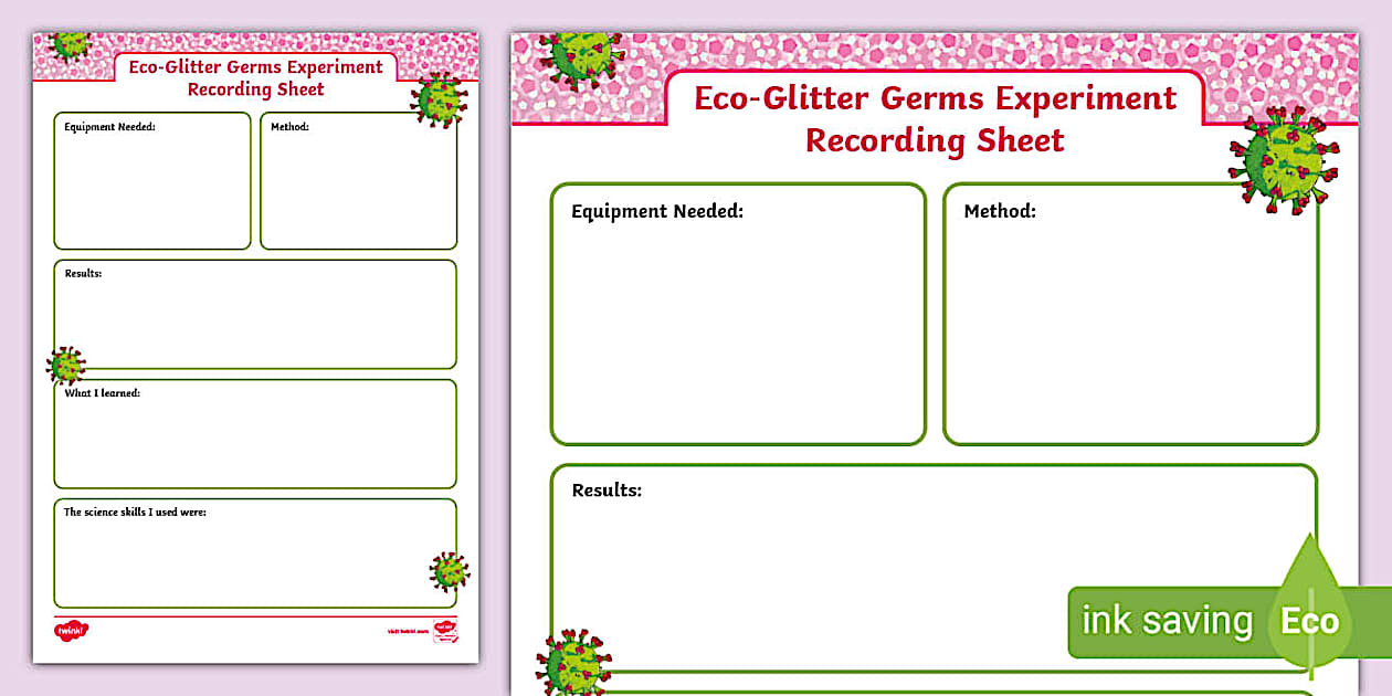 Eco-Glitter Germs Science Experiment (teacher made) - Twinkl