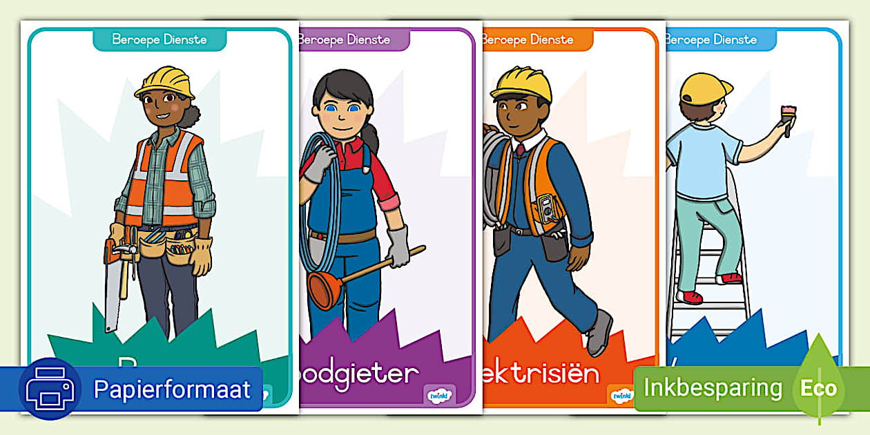 Beroepe: Dienste Vertoonplakkate (Teacher-Made) - Twinkl