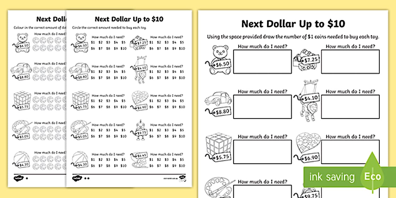 Next Dollar Up Worksheets (teacher made) - Twinkl