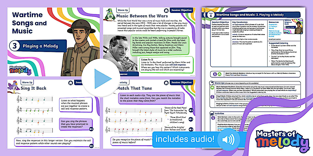 👉 Year 6 Wartime Songs and Music Session 3 - Twinkl