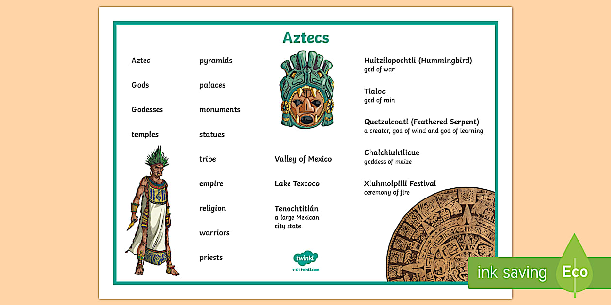 Aztec Word Mat (teacher made) - Twinkl