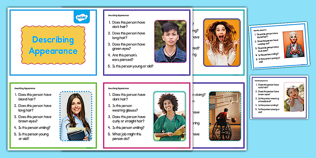 Describing Appearance Task Cards for ELL - Twinkl