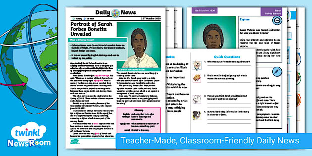 Daily NewsRoom Pack - Sarah Forbes Bonetta - UKS2 - Twinkl