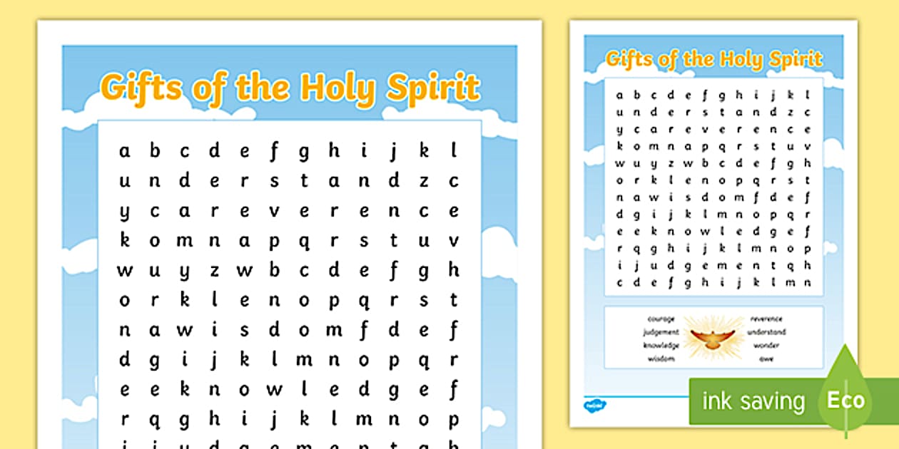 Editable The Gifts of the Holy Spirit Word Search - Twinkl