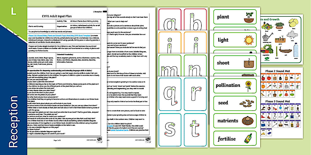 EYFS Plants Book Writing Activity Plan and Resource Pack