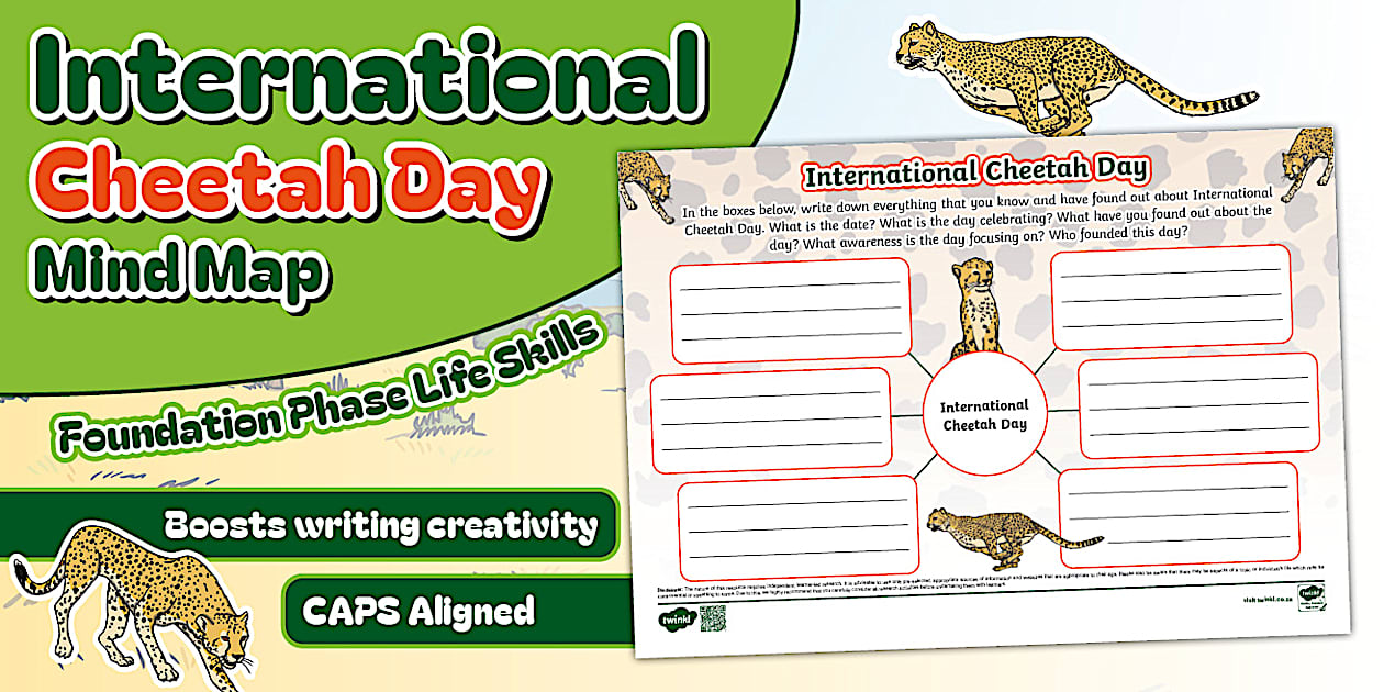 Foundation Phase Life Skills - International Cheetah Day - Mind Map (CAPS