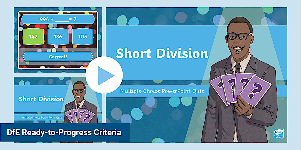 👉 Short Division Multiple Choice PowerPoint Quiz - Twinkl