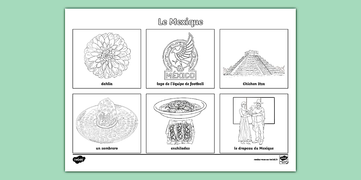 Coloriage : Le Mexique (teacher made) - Twinkl