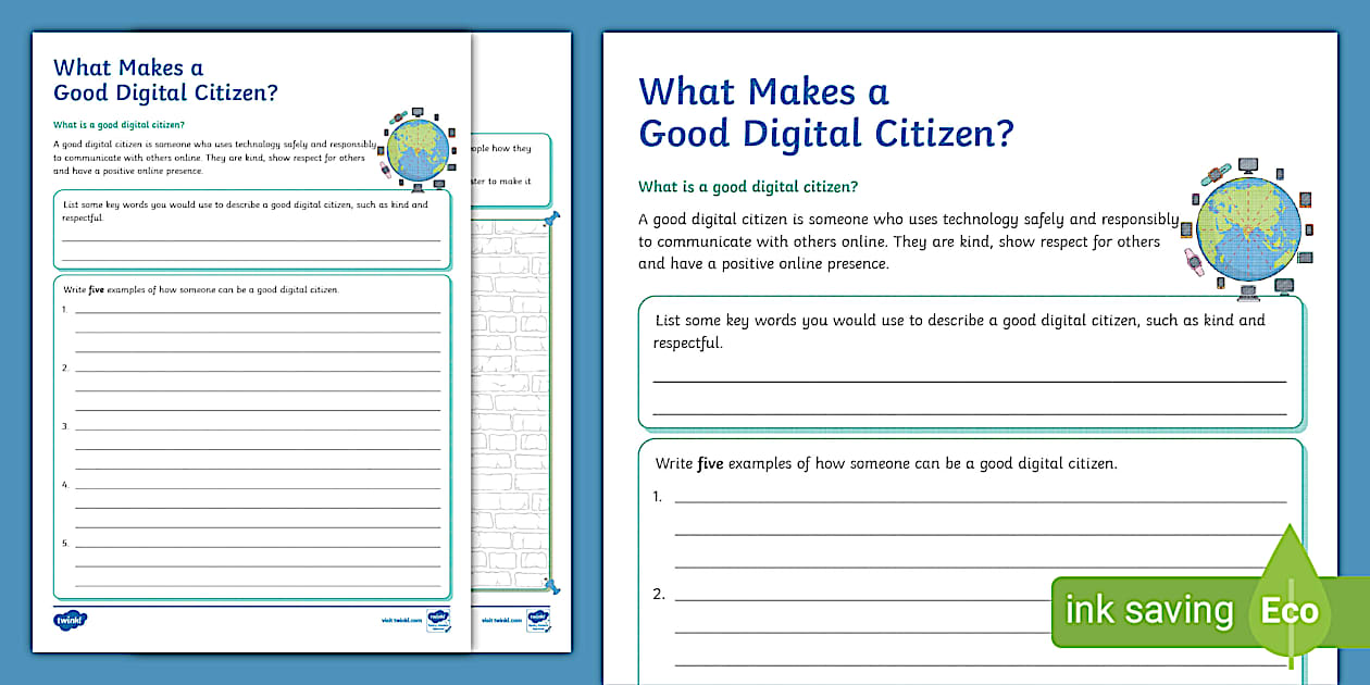 What Makes a Good Digital Citizen? Worksheet - KS2
