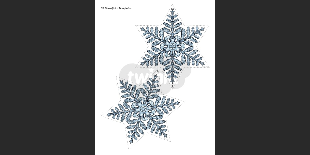 simple 3d snowflake template