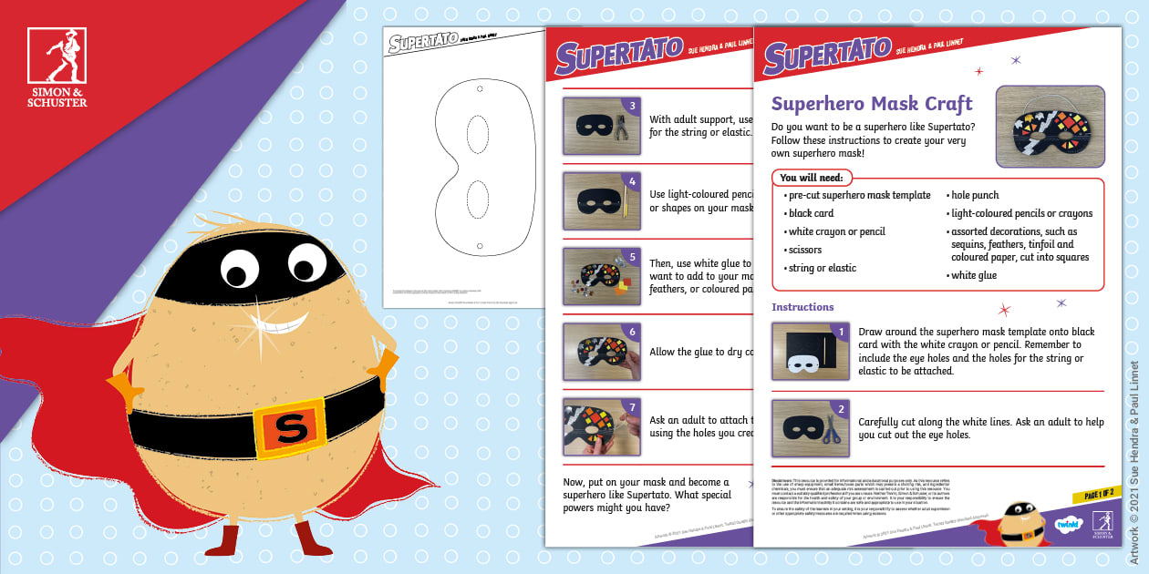Supertato: Superhero Mask Craft Activity