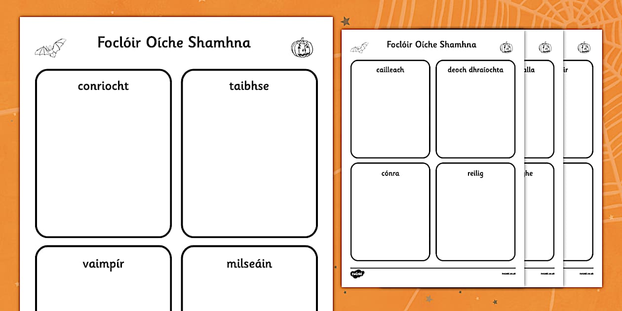 Irish Halloween Read and Draw Worksheet / Worksheet - Twinkl