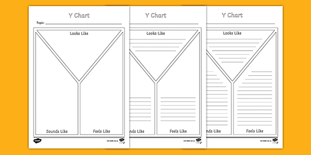 Editable Blank Chart - Y-format Differentiated Worksheets