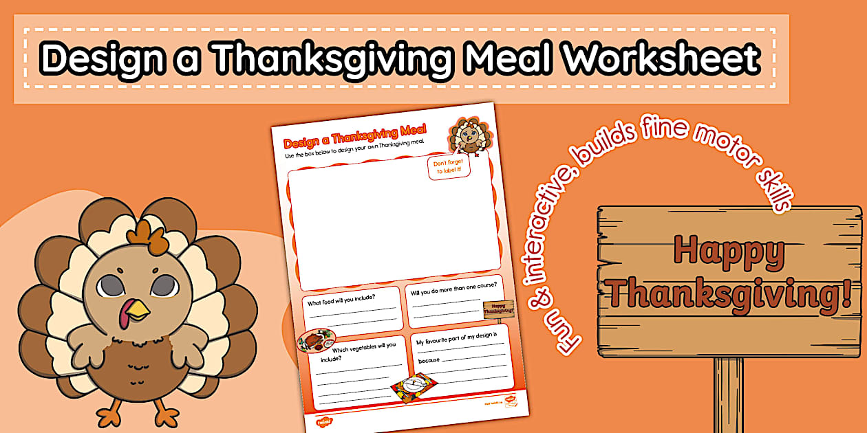 Design a Thanksgiving Meal Worksheet