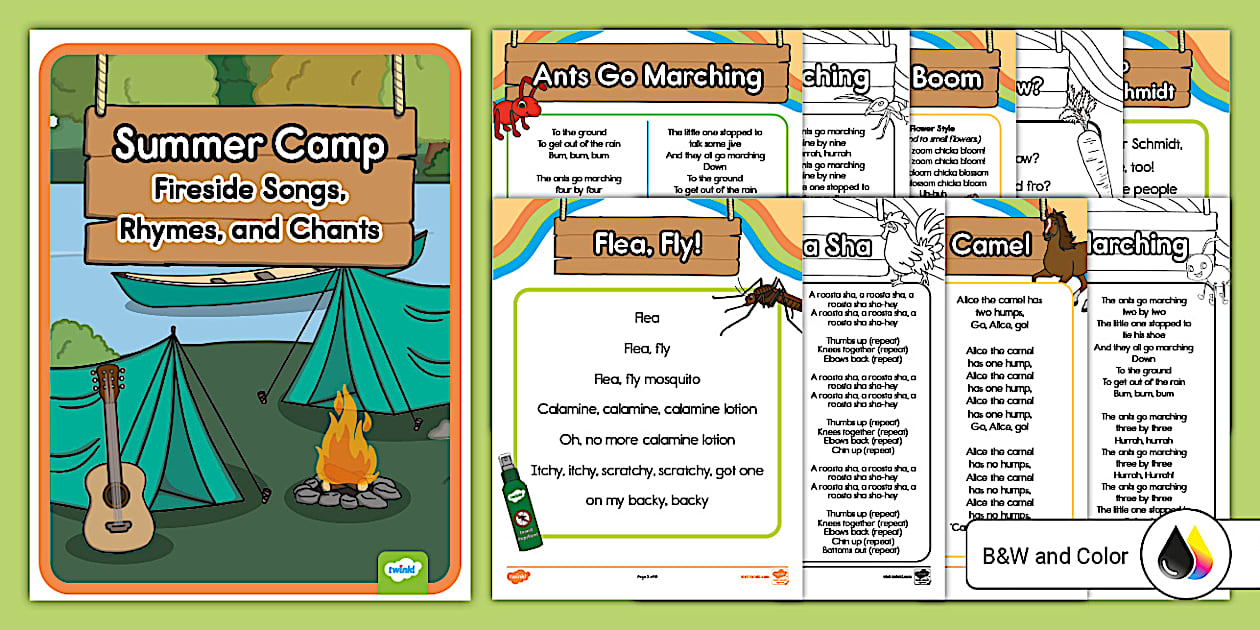Summer Camp Song Booklet | Resource | Twinkl USA - Twinkl