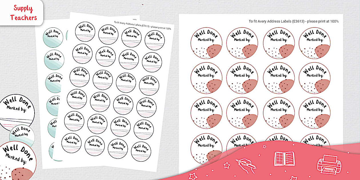 Supply Teaching Marking Stickers (professor feito) - Twinkl