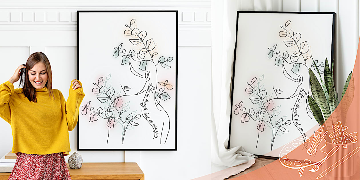 Life Is Tough But So Are You Line Art Inspirational Poster