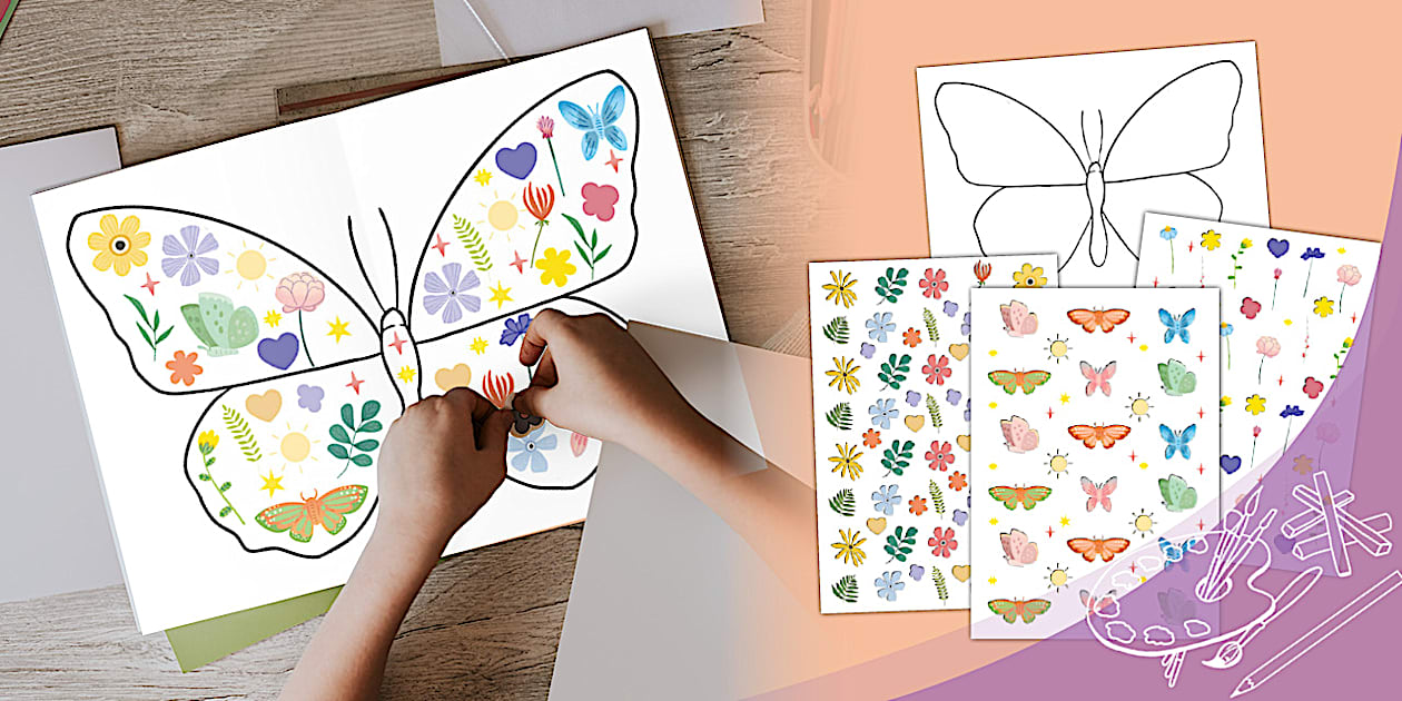 Butterfly Collage Activity Pack | Twinkl Art Gallery