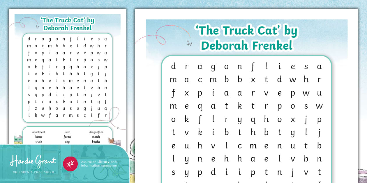 'The Truck Cat' by Deborah Frenkel Word Search