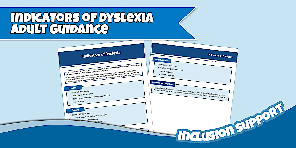 Indicators and Signs of Dyslexia in Children | Twinkl