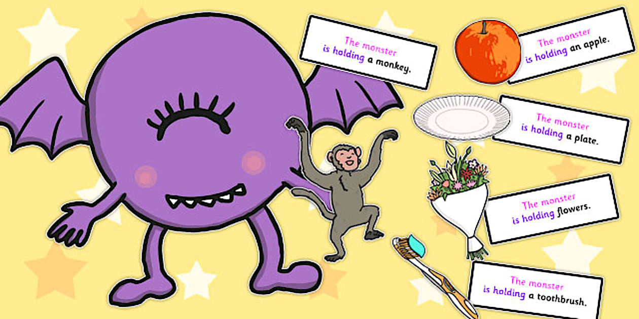 Editable Monster Holding Sentence Activity - Twinkl