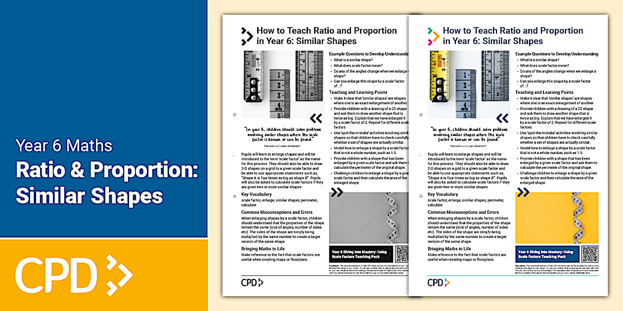 How to Teach Ratio and Proportion in Year 6: Similar Shapes CPD
