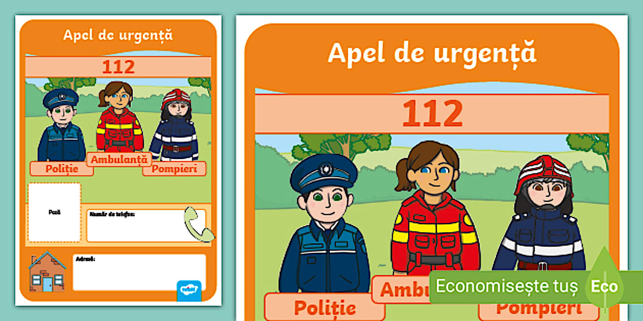 Apel de urgență – Planșă (teacher made) - Twinkl