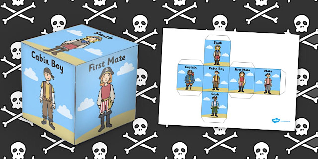 Black and White Pirate Role Play Dice (teacher made)