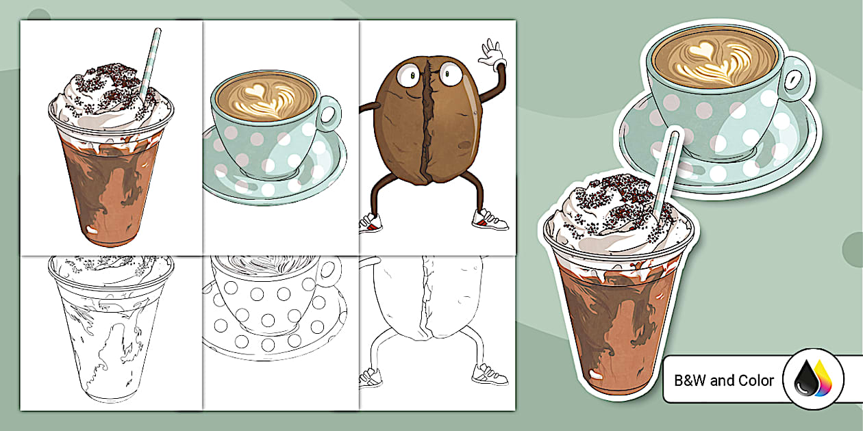 A Latte to Read Bulletin Board Cutouts - Twinkl