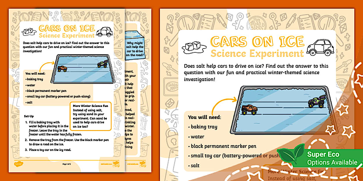 Cars on Ice Science Experiment (Teacher-Made) - Twinkl