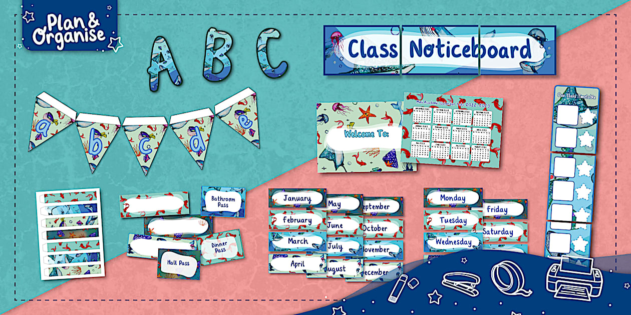 Under the Sea Watercolour | Classroom Display Pack - Twinkl