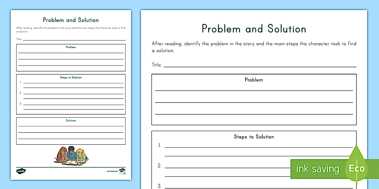 Problem and Solution Reading Response Worksheet - Twinkl