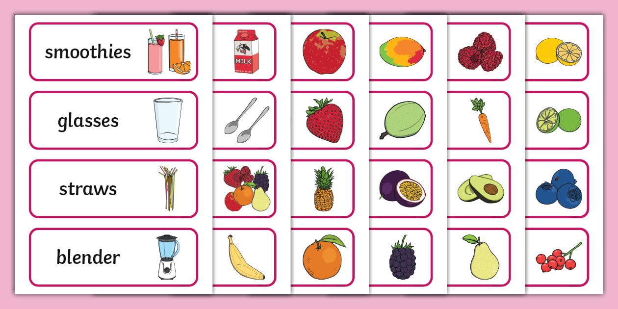 Smoothie Bar Role Play Word Cards (teacher made) - Twinkl