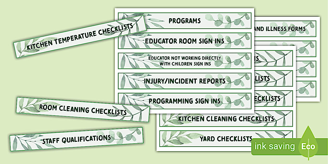 Compliance Folder Spine Labels (Teacher-Made) - Twinkl