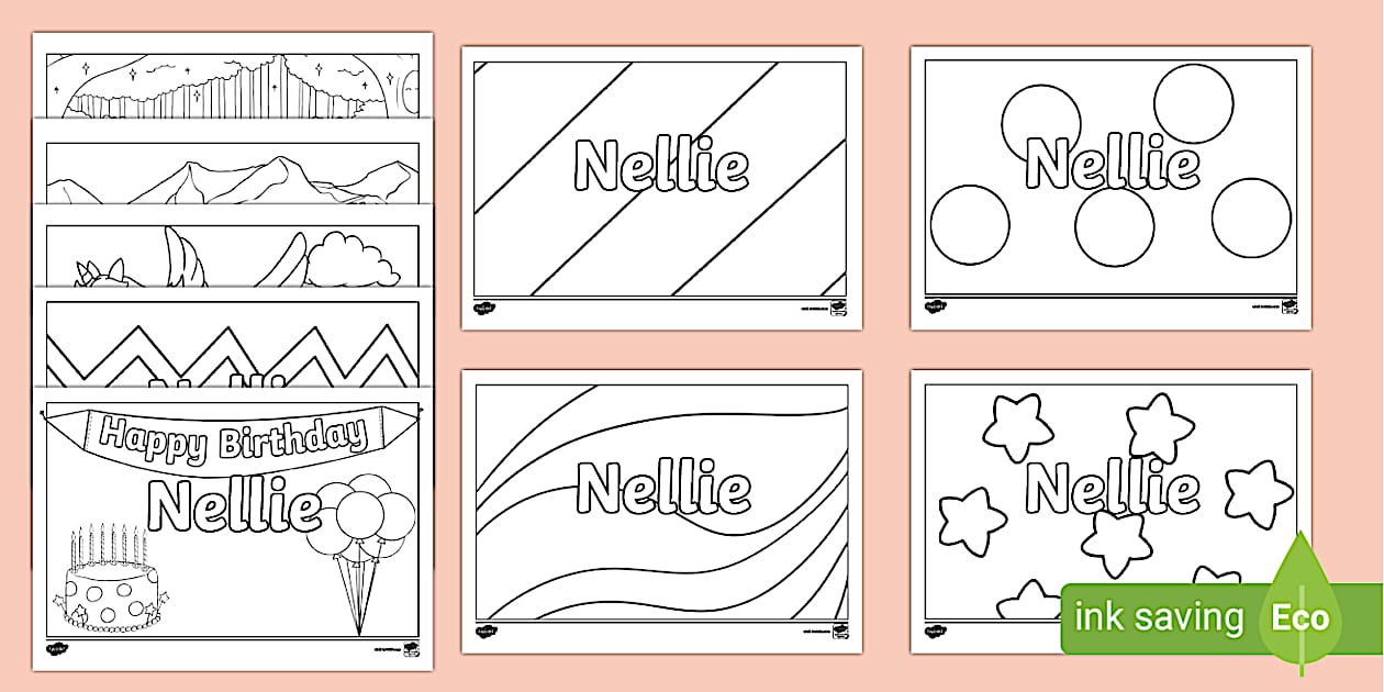 Nellie Name Simple Colouring Activity Sheet | Twinkl | KS1