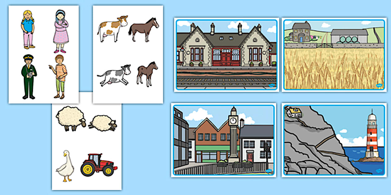 The Train Ride Story Cut-Outs (teacher made) - Twinkl