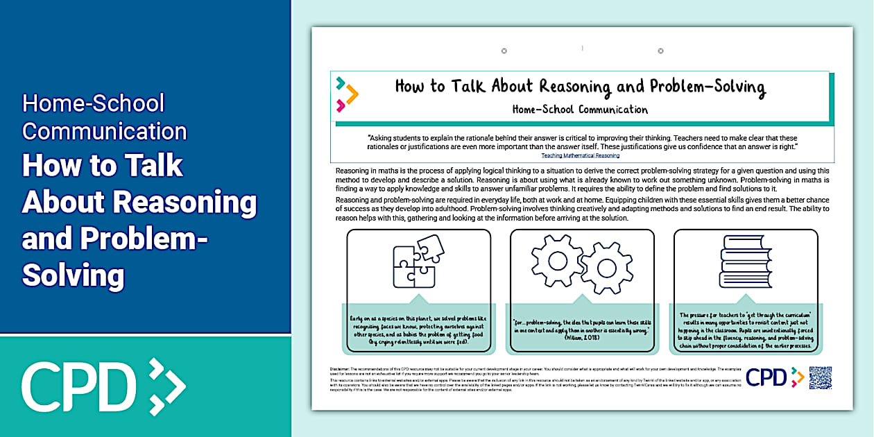 How to Talk About Reasoning and Problem-Solving: Home-School Communication