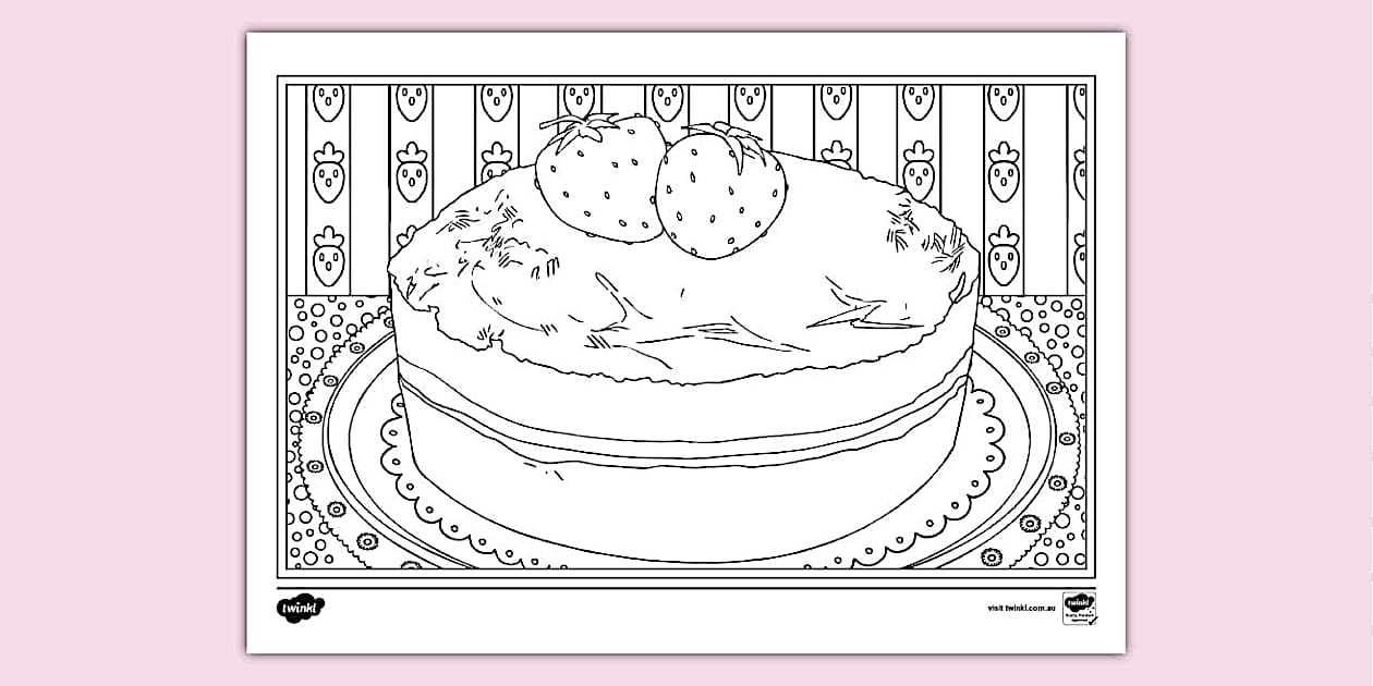 Cake Mindfulness Colouring Sheet (teacher made) - Twinkl