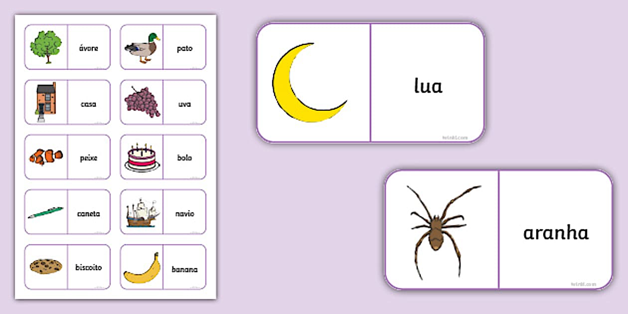 Dominó de palavras simples - Alfabetização (teacher made)