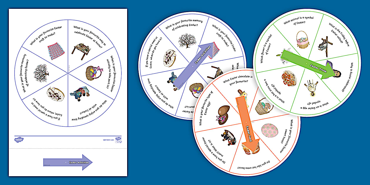 Easter and Easter Egg Game Spinners - Twinkl