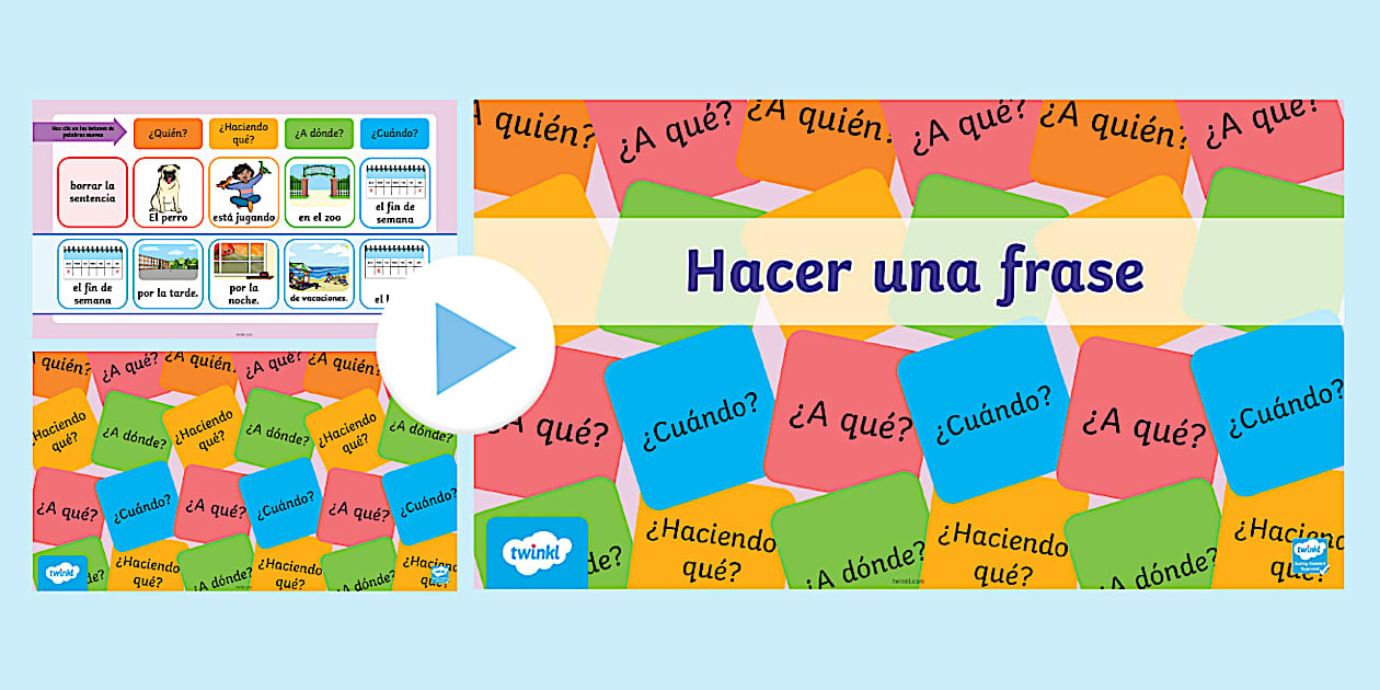 Make a Sentence Game - PowerPoint (Spanish) (teacher made)