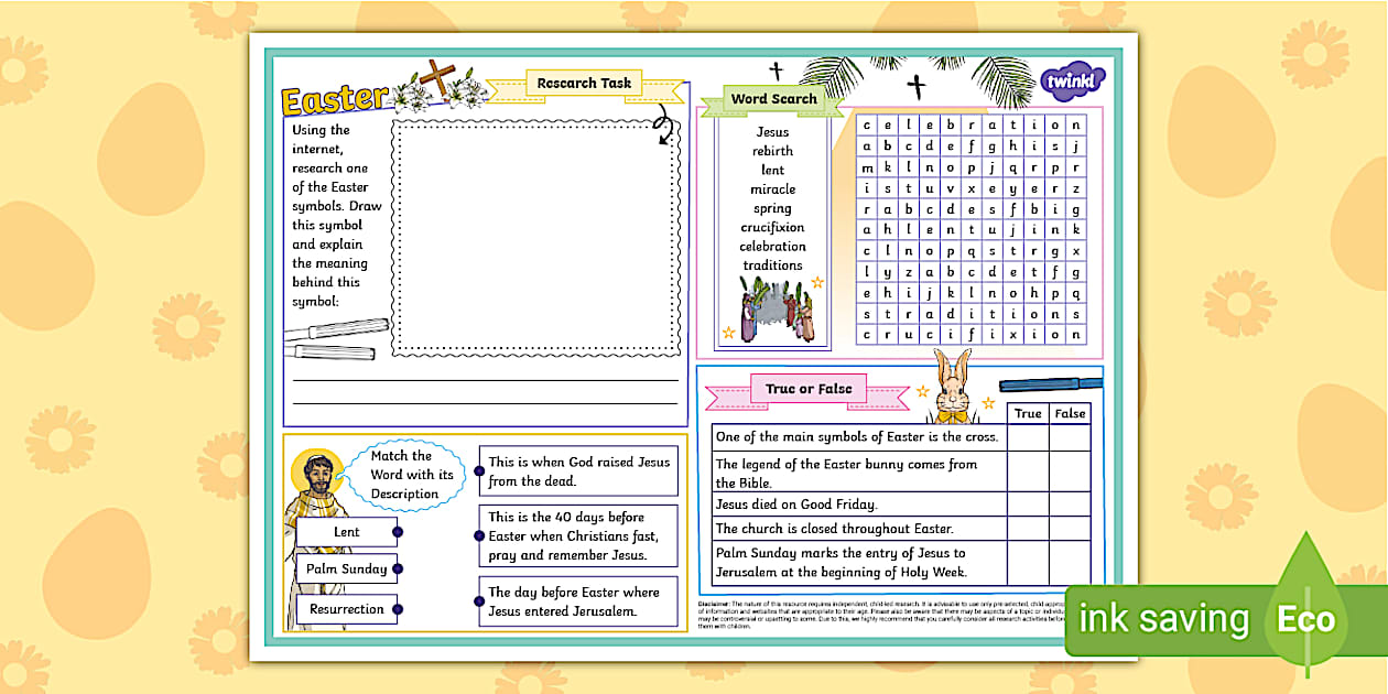 LKS2 Easter Activity Mat (teacher made) - Twinkl