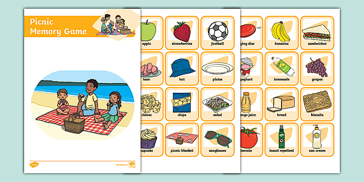 Picnic Memory Game (teacher made) - Twinkl