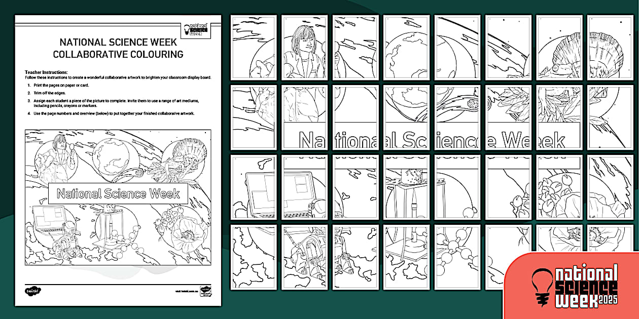 National Science Week Collaborative Colouring Pages - Twinkl