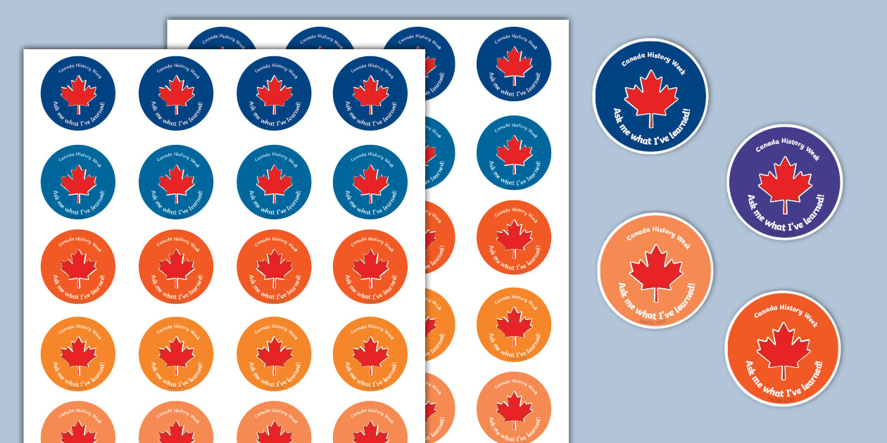 Canada History Week Ask Me What I've Learned! Stickers