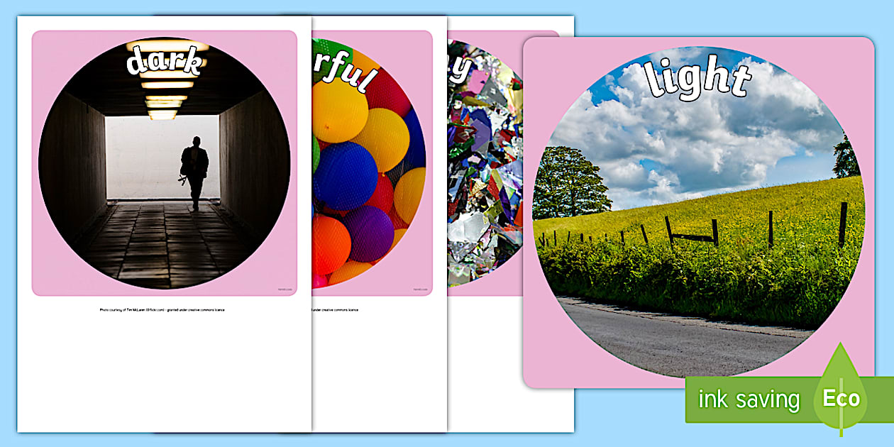 Sensory Words (Sight) Display Photo Cut-Outs (teacher made)