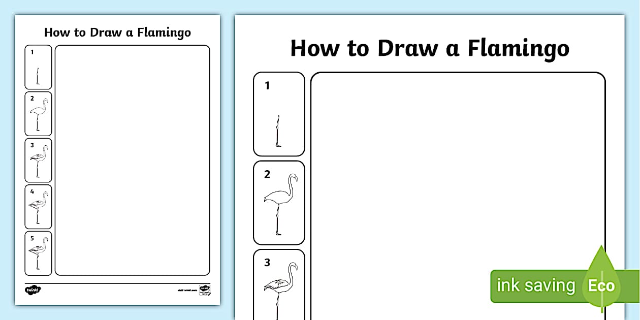 How to Draw a Flamingo (teacher made) - Twinkl