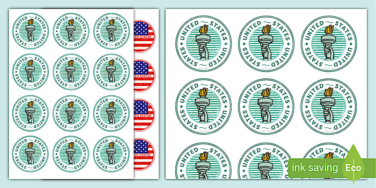 US Passport Stamp Cut-Outs - Twinkl - KS1 (teacher made)